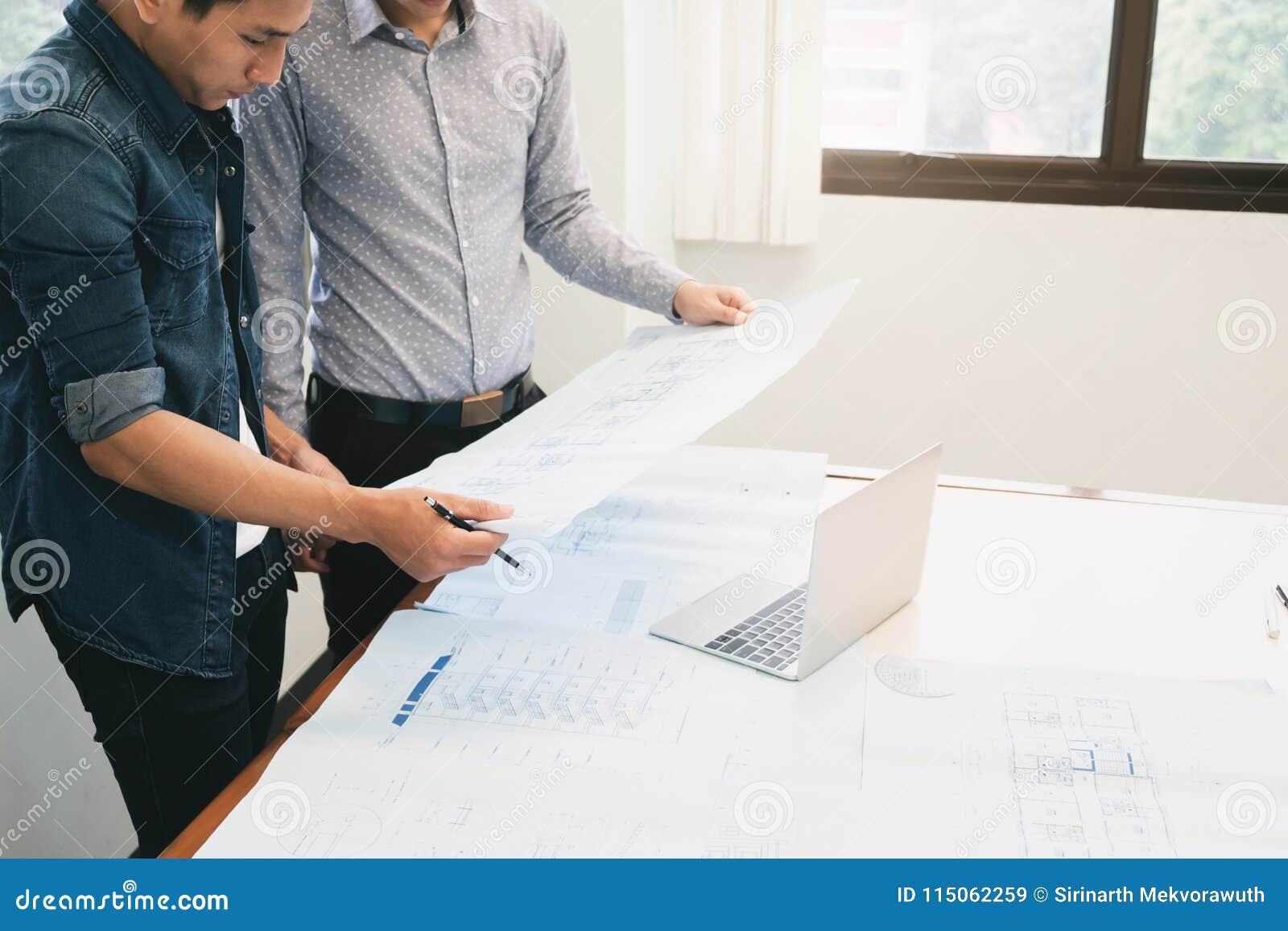 Engineer Meeting for Architectural Project. Stock Image - Image of plan ...