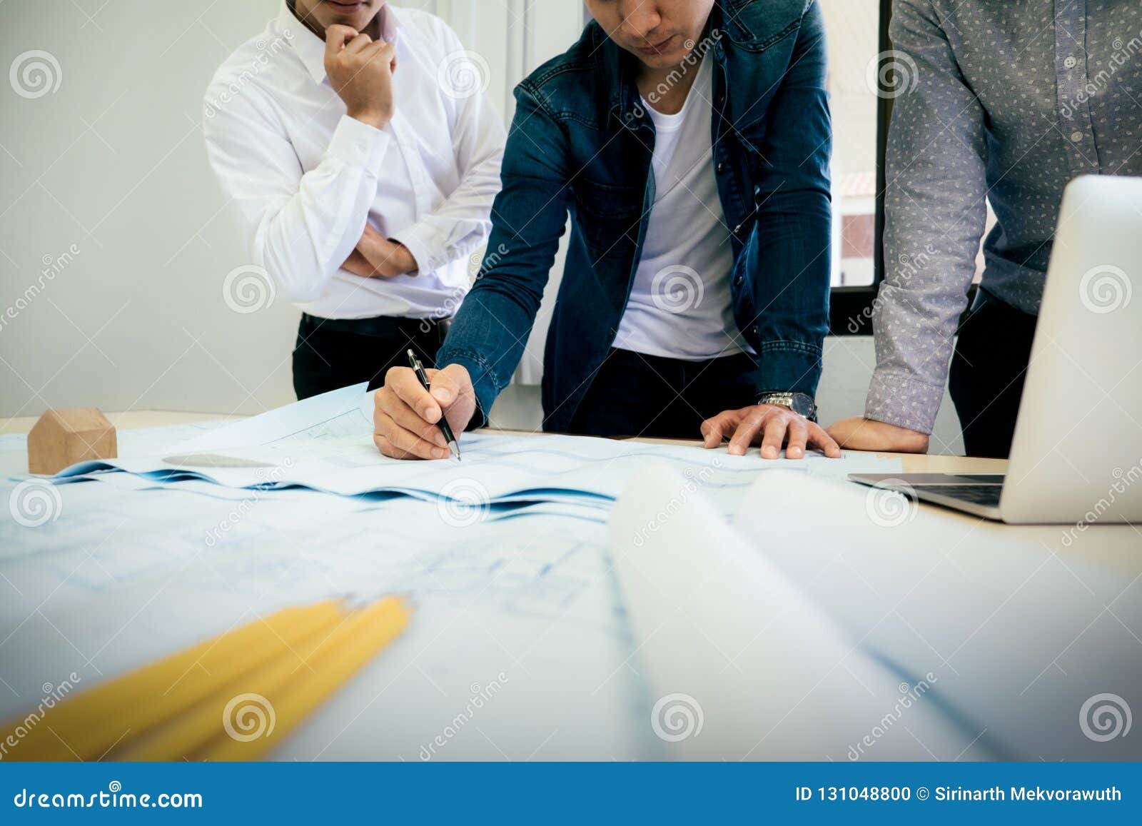 Engineer Meeting for Architectural Project Stock Photo - Image of ...