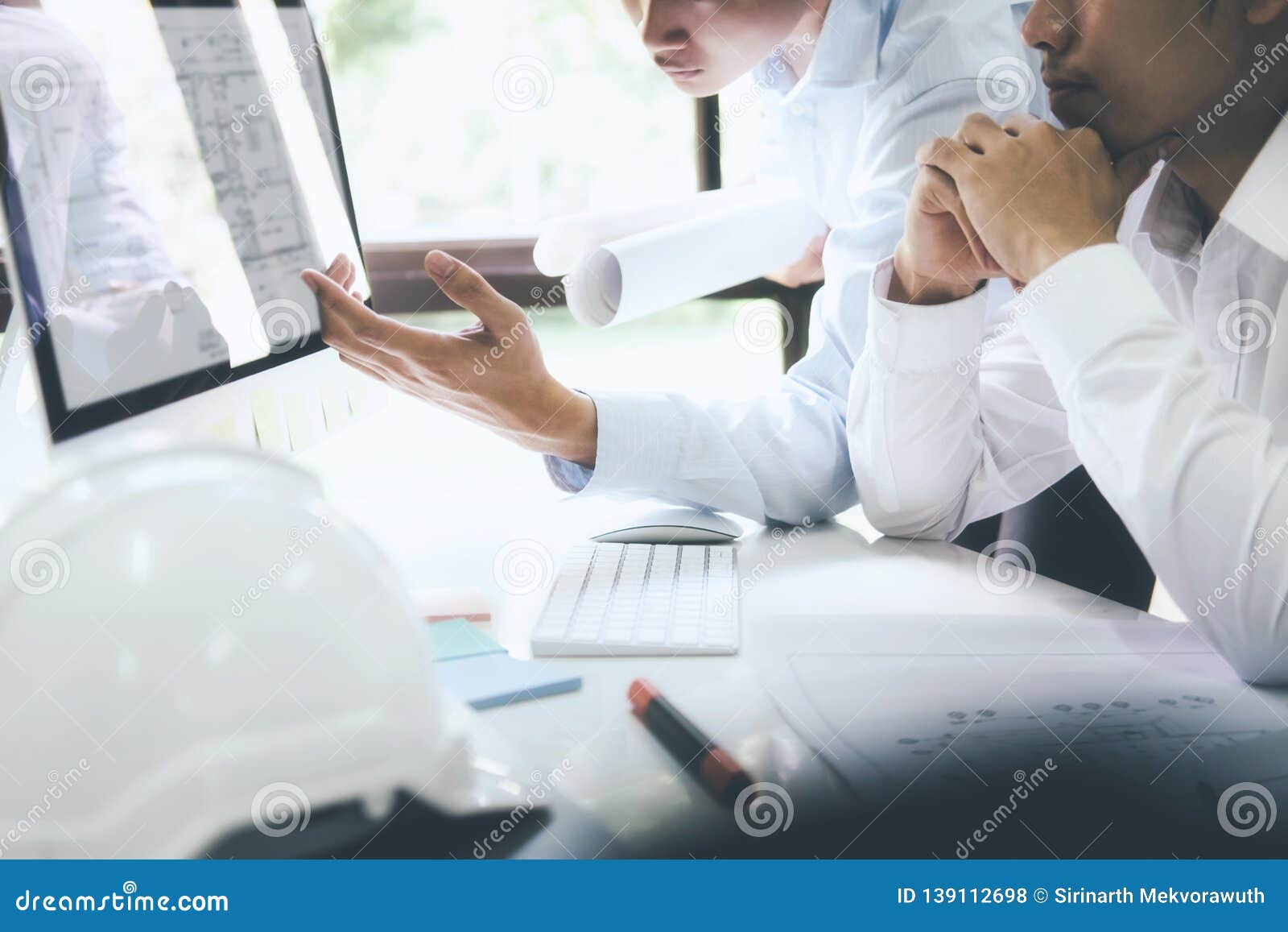 Engineer Meeting for Architectural Project Stock Photo - Image of ...