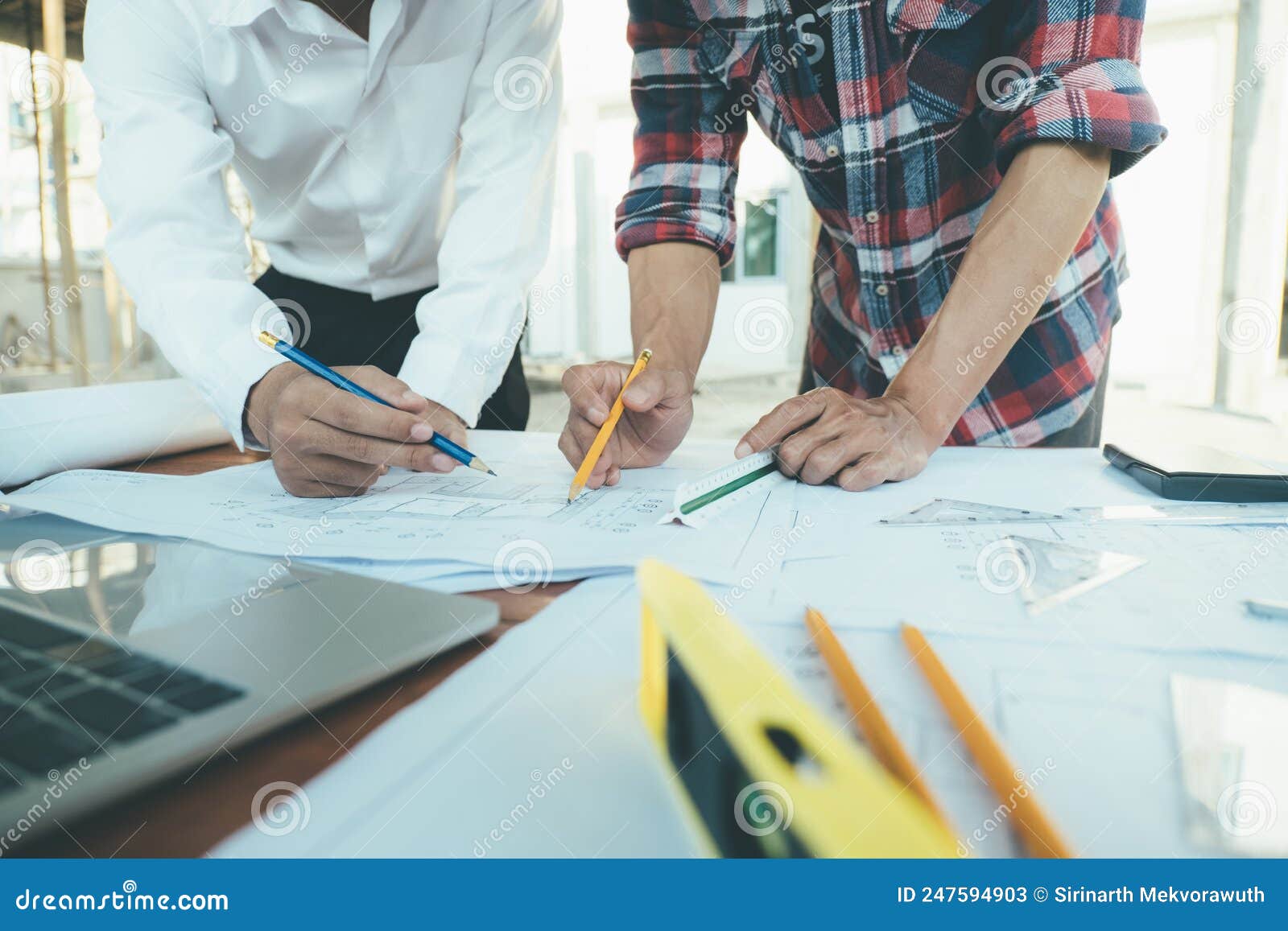 Engineer Meeting for Architectural Project Stock Image - Image of ...