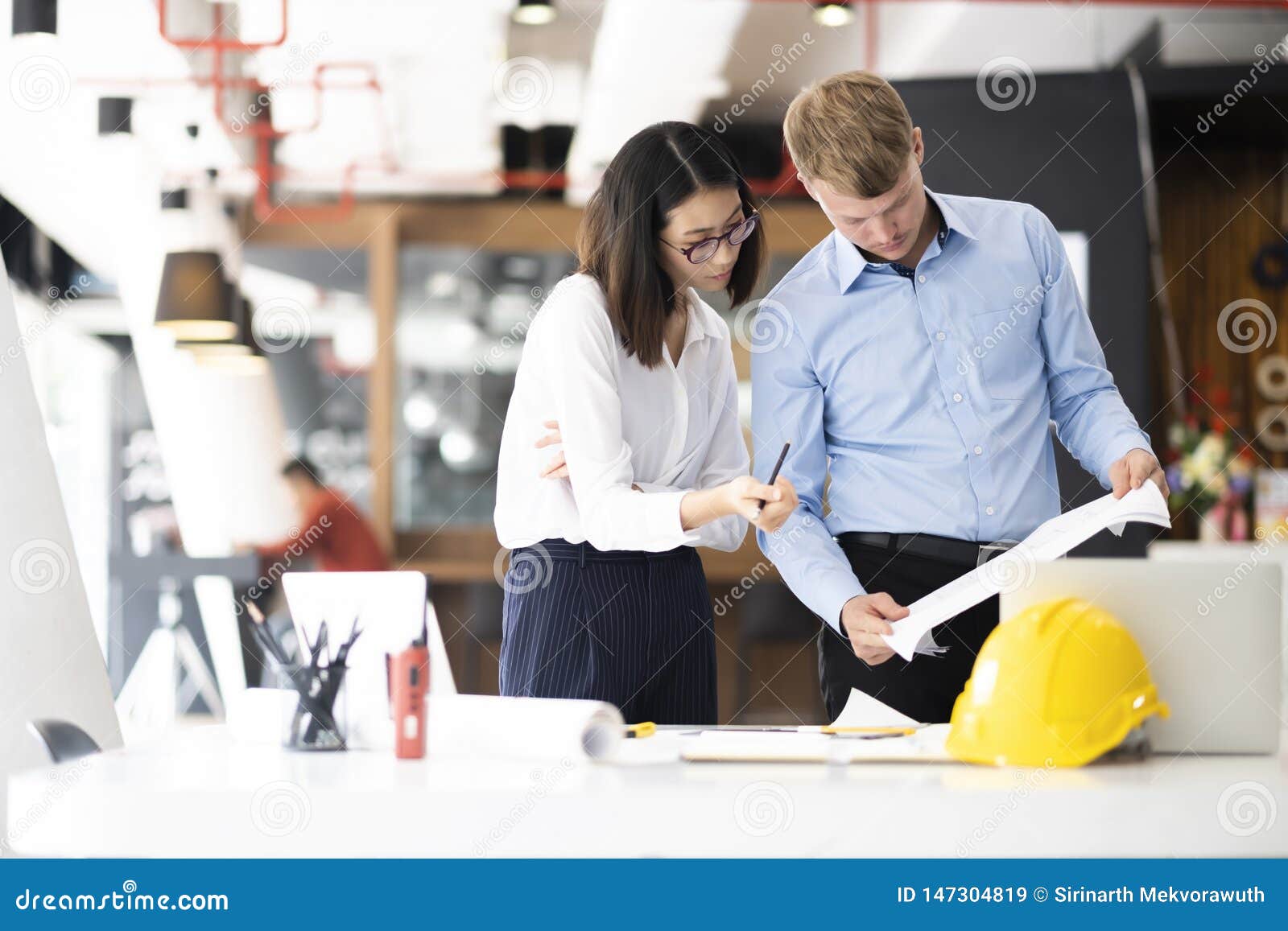 Engineer Meeting for Architectural Project Stock Image - Image of ...