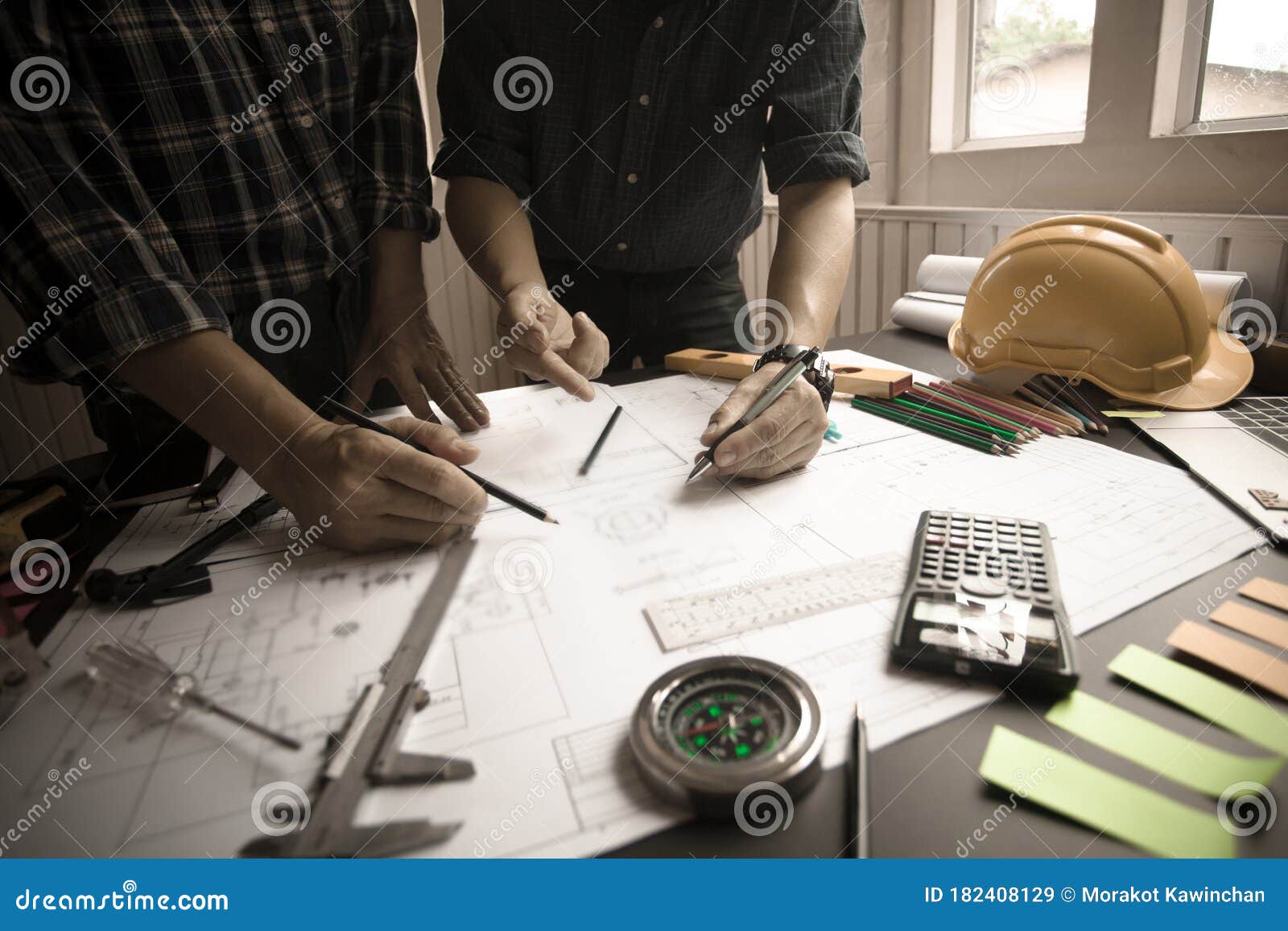 Engineer Meeting for Architectural Project Working Stock Image - Image ...
