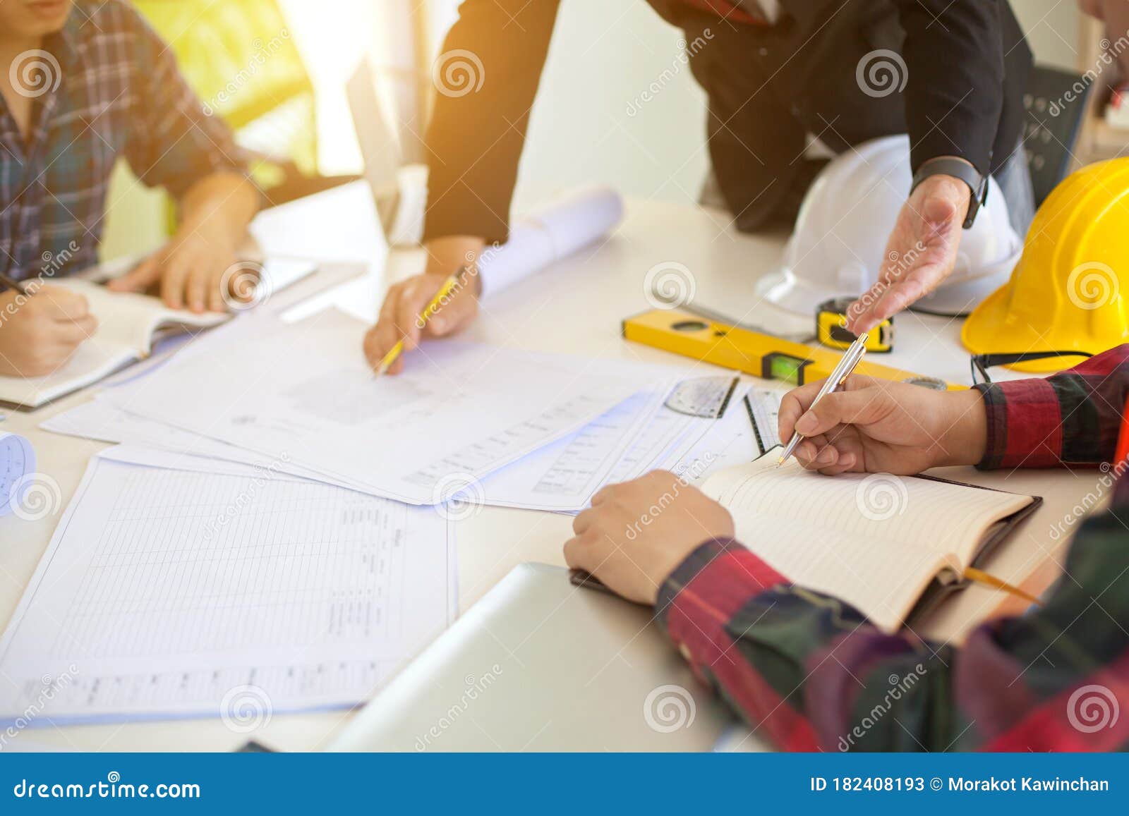 Engineer Meeting for Architectural Project Working Stock Image - Image ...