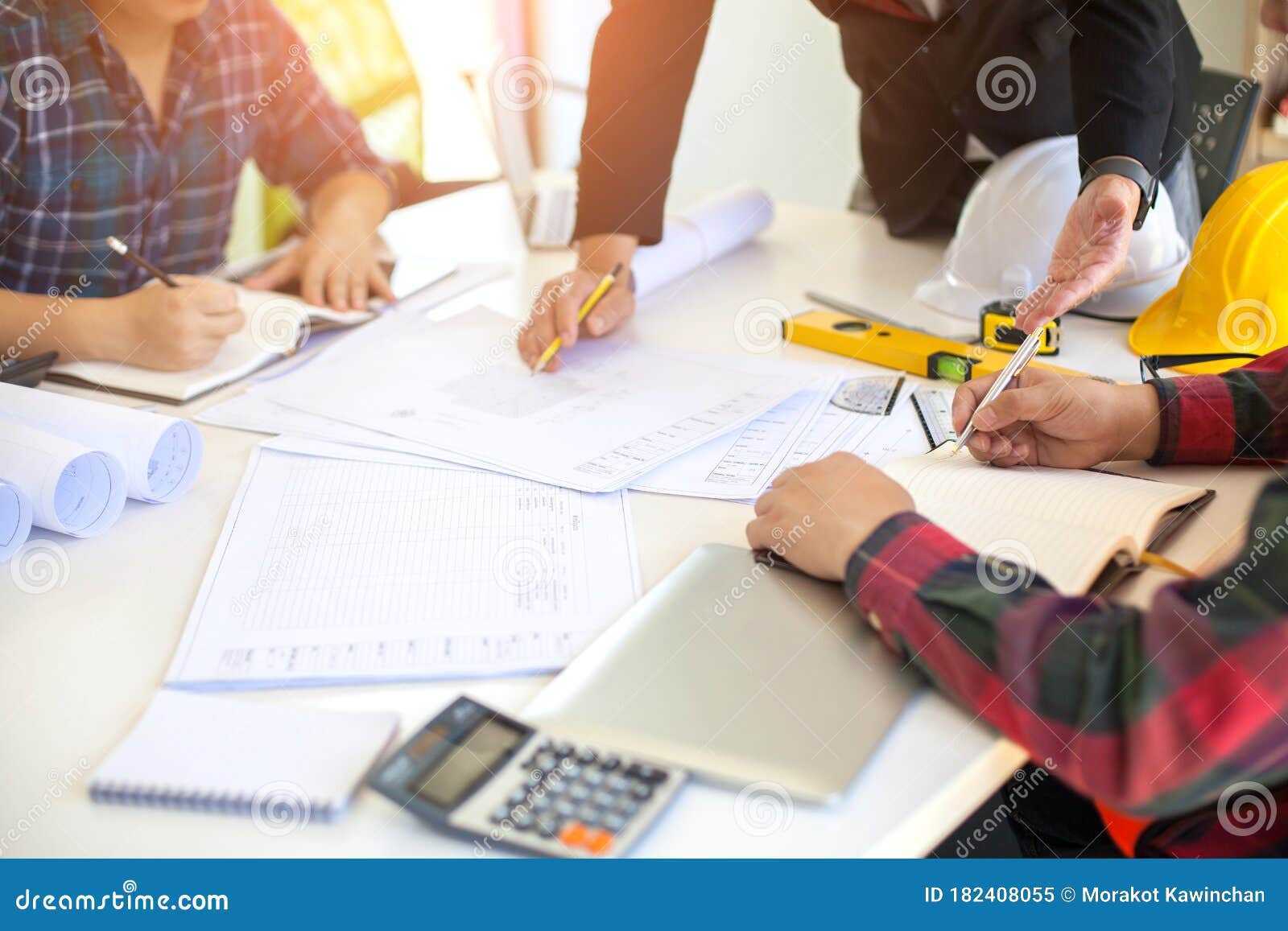 Engineer Meeting for Architectural Project Working Stock Image - Image ...