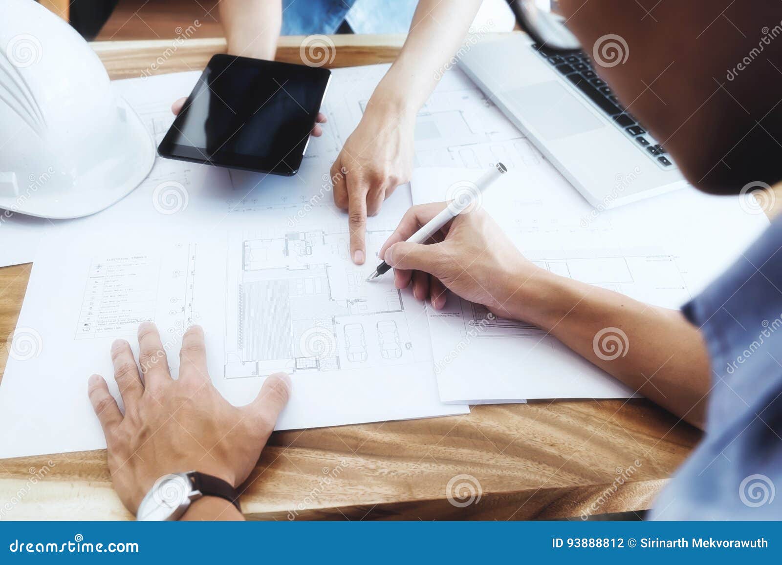 Engineer Meeting for Architectural Project. Working with Partner Stock ...