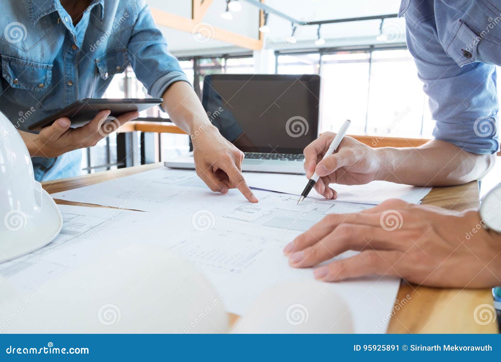 Engineer Meeting for Architectural Project. Working with Partner Stock ...