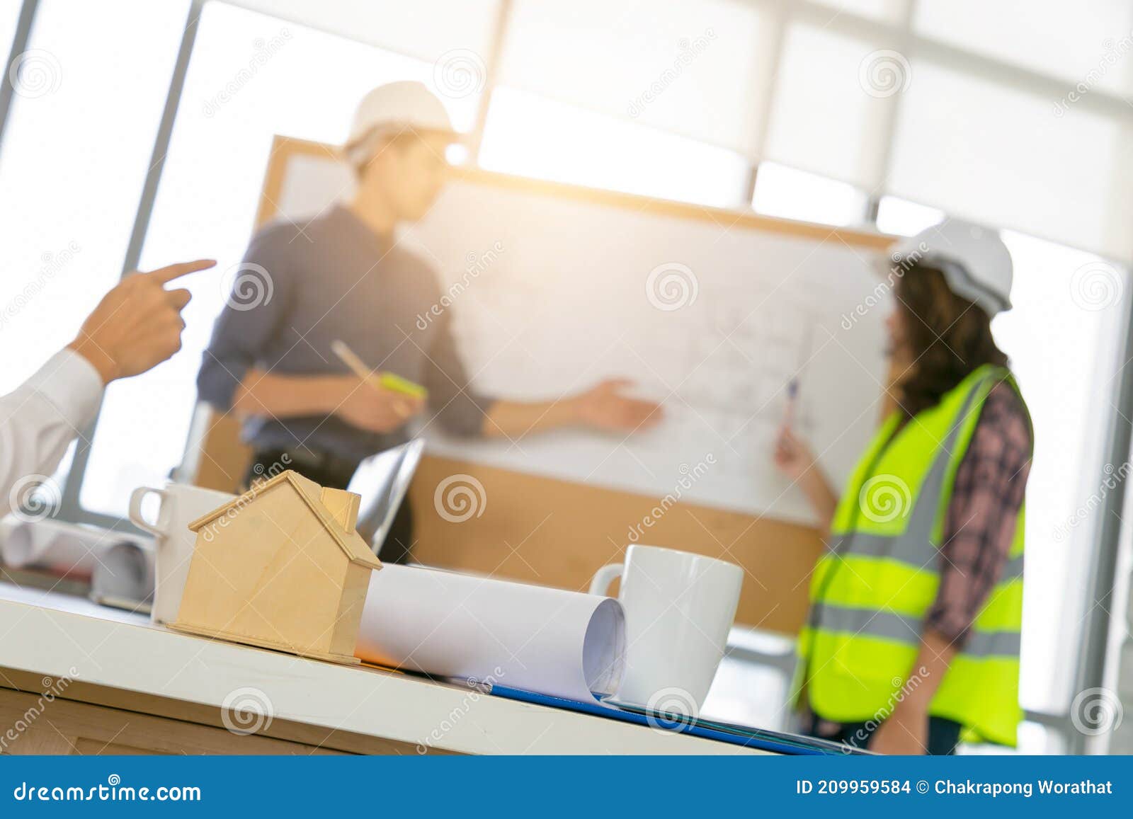 Engineer Man Explaining and Planning about the Home Project To Be Made ...