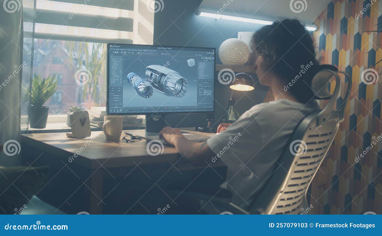 Engineer Modeling 3D Turbine on Computer Stock Image - Image of design ...