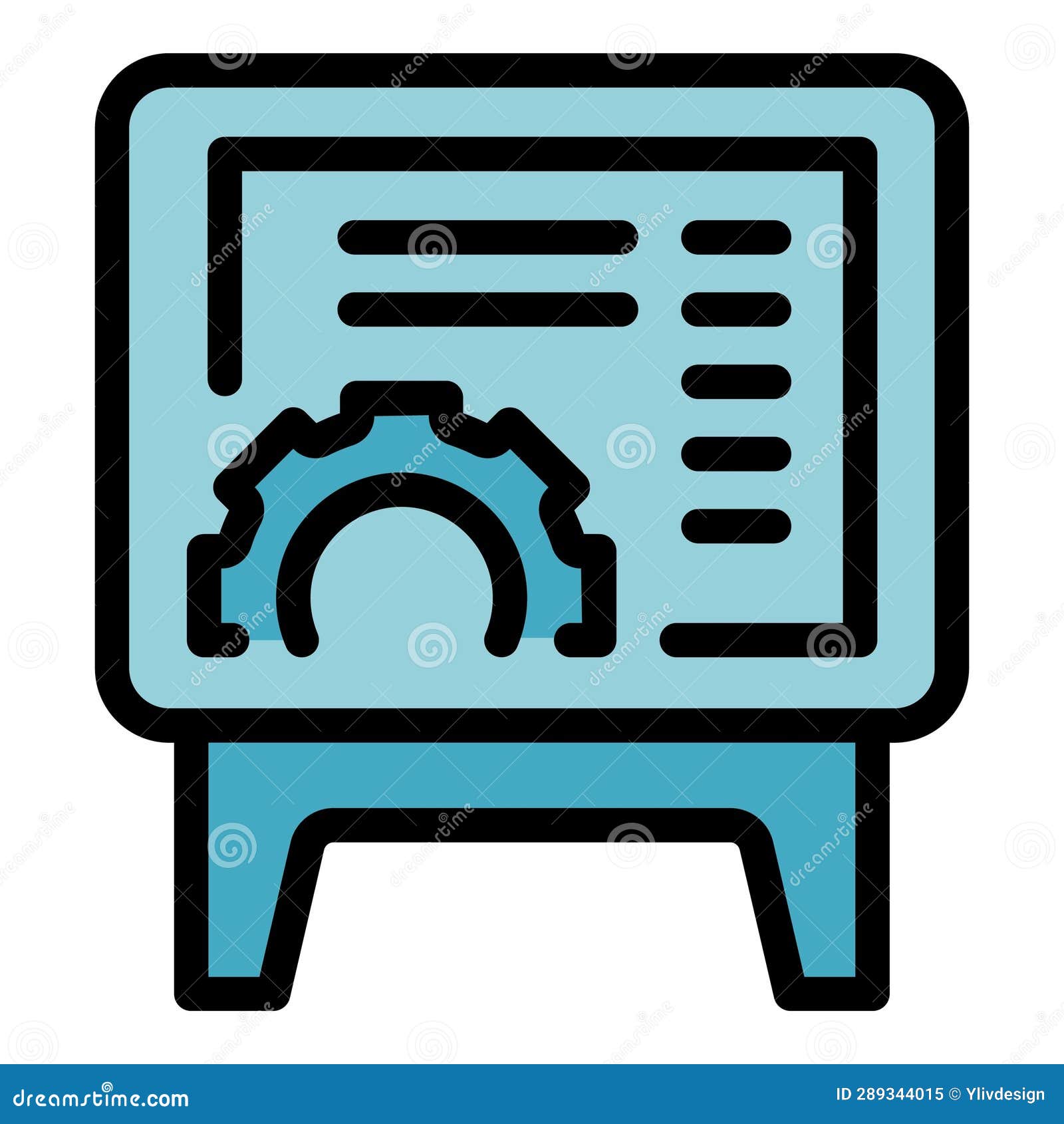 Engineer Monitor Icon Vector Flat Stock Illustration - Illustration of ...