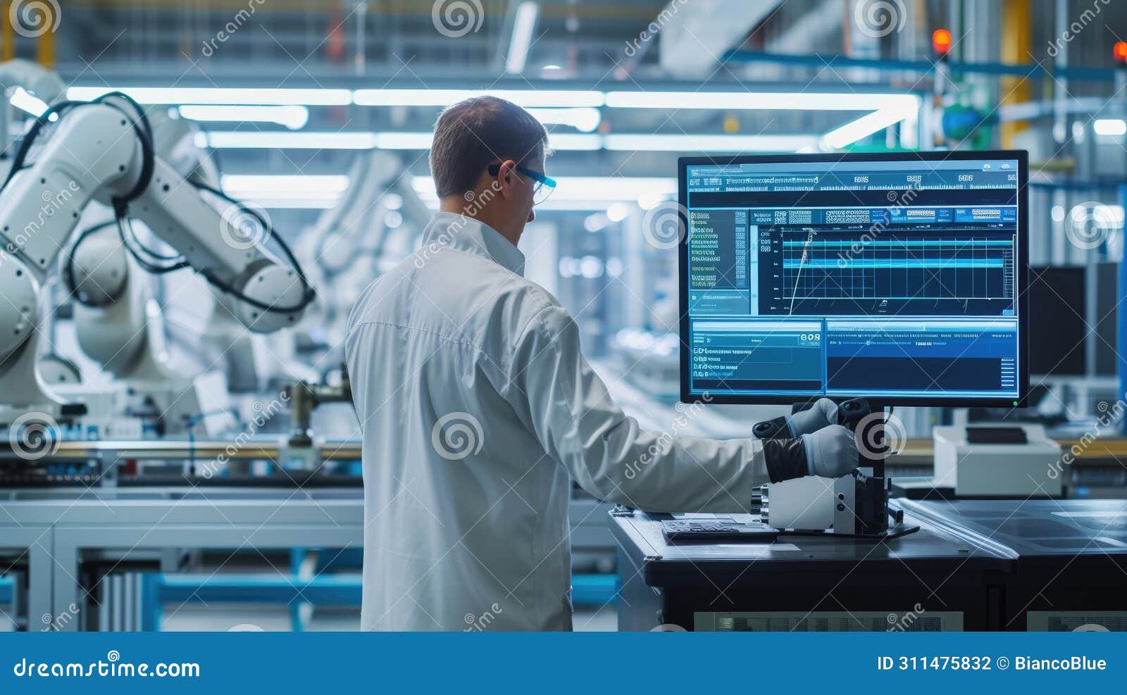 Engineer Monitoring Robotic Automation AIG41 Stock Illustration ... Engineer Monitoring Robotic Automation AIG41 Stock Illustration ...