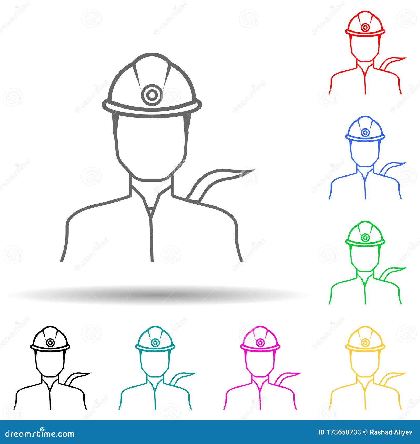 Engineer Multi Color Style Icon. Simple Glyph, Flat Vector of ...