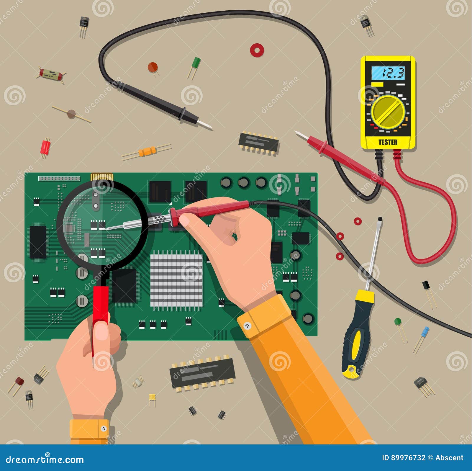 Multimeter For SMD Components. Cartoon Vector | CartoonDealer.com ...