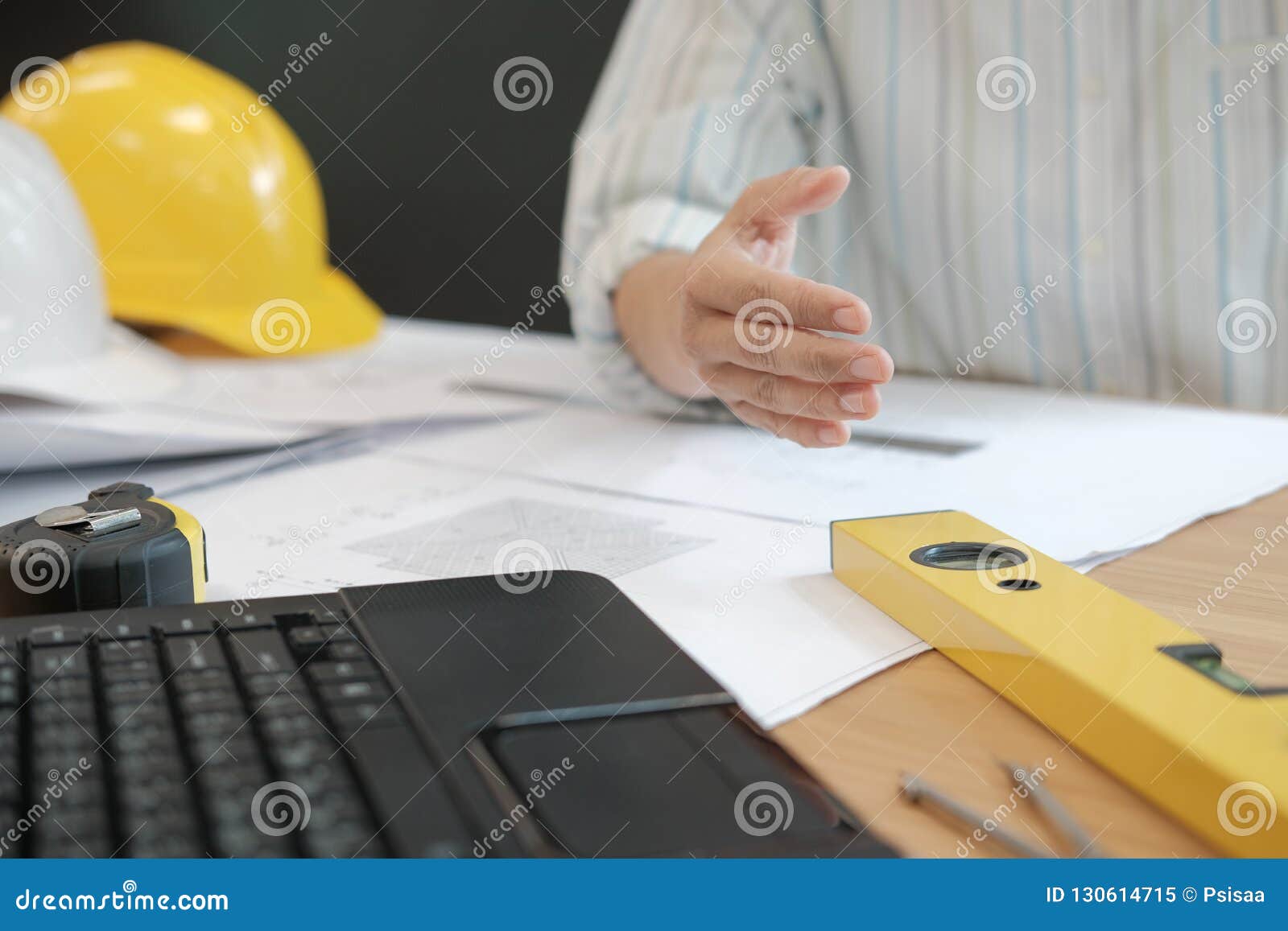 Engineer Offering Handshake. Architect Ready To Shake Hand for B Stock ...