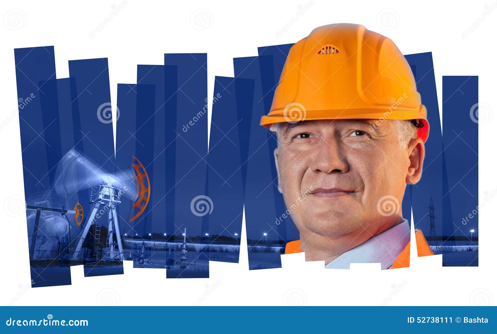 Engineer in an Oil Field. Collage Composition. Stock Image - Image of ...