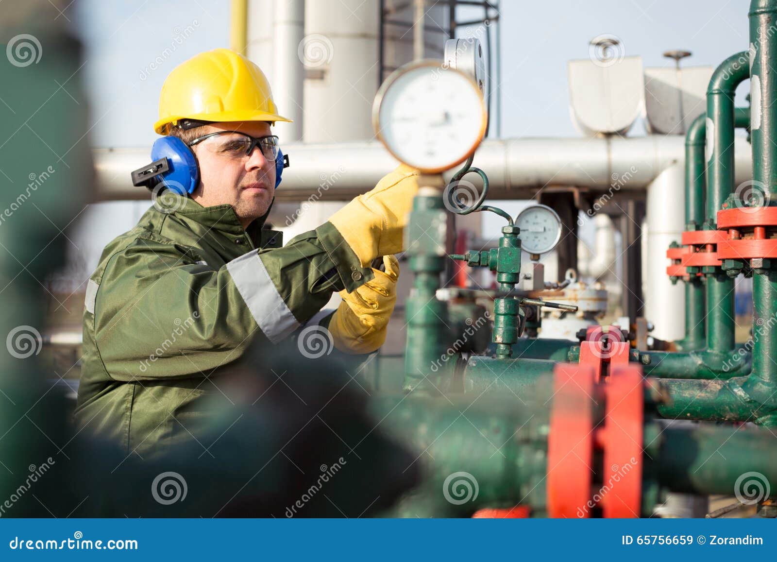 Engineer in the Oil and Natural Gas Field Stock Image - Image of pump ...