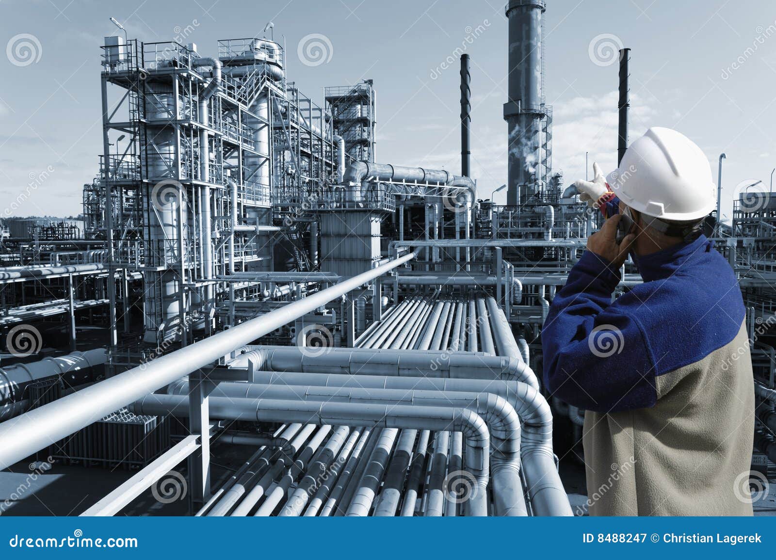 Engineer and oil refinery stock image. Image of power - 8488247