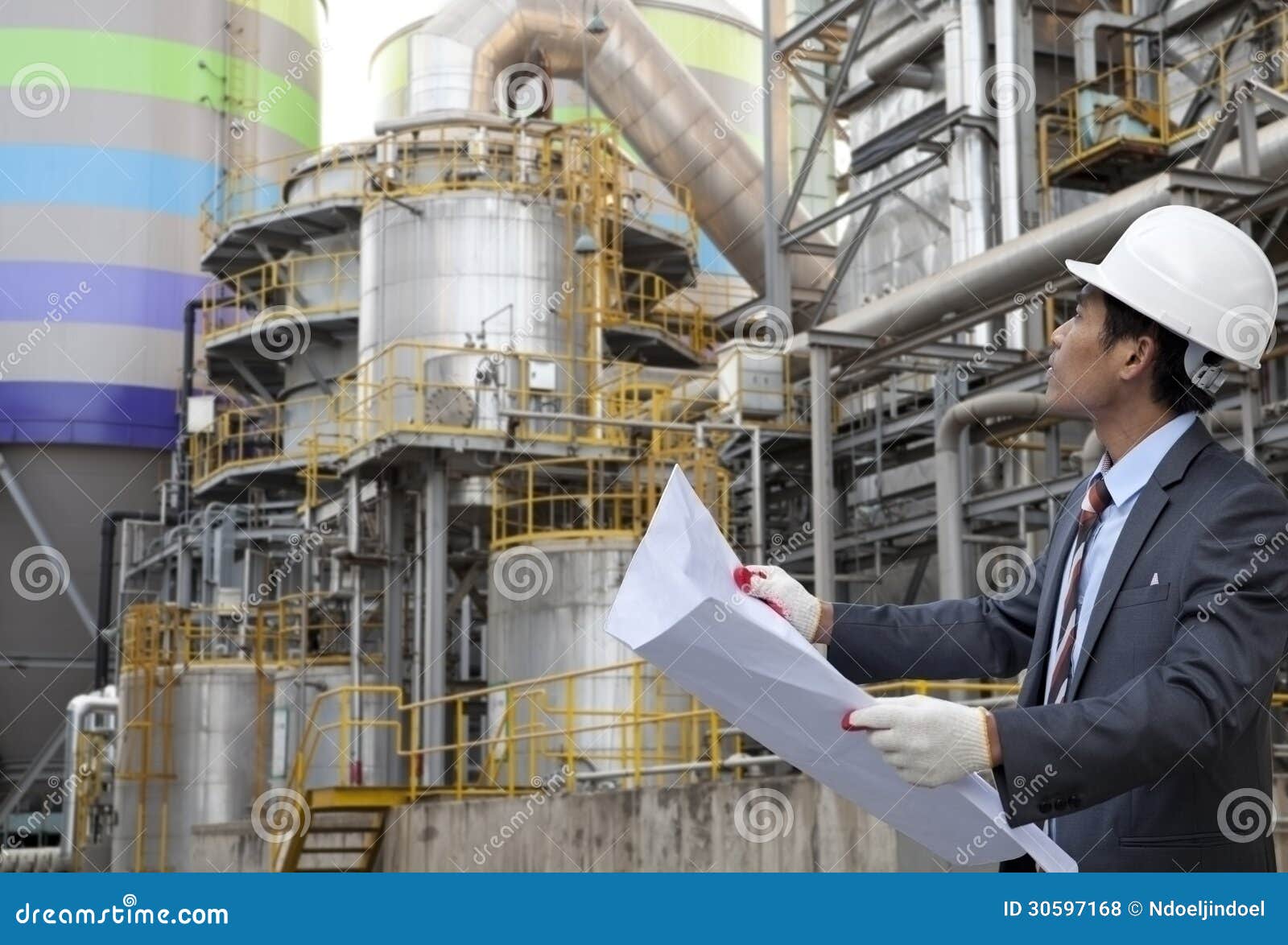 Engineer oil refinery stock photo. Image of person, construction - 30597168