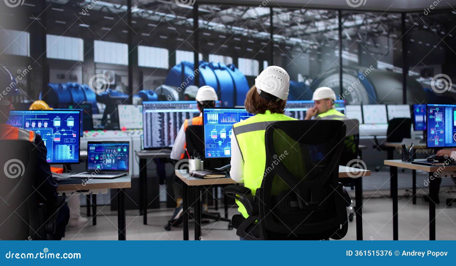 Engineer Operates Scada Software on Modern Desktop Stock Photo - Image ...