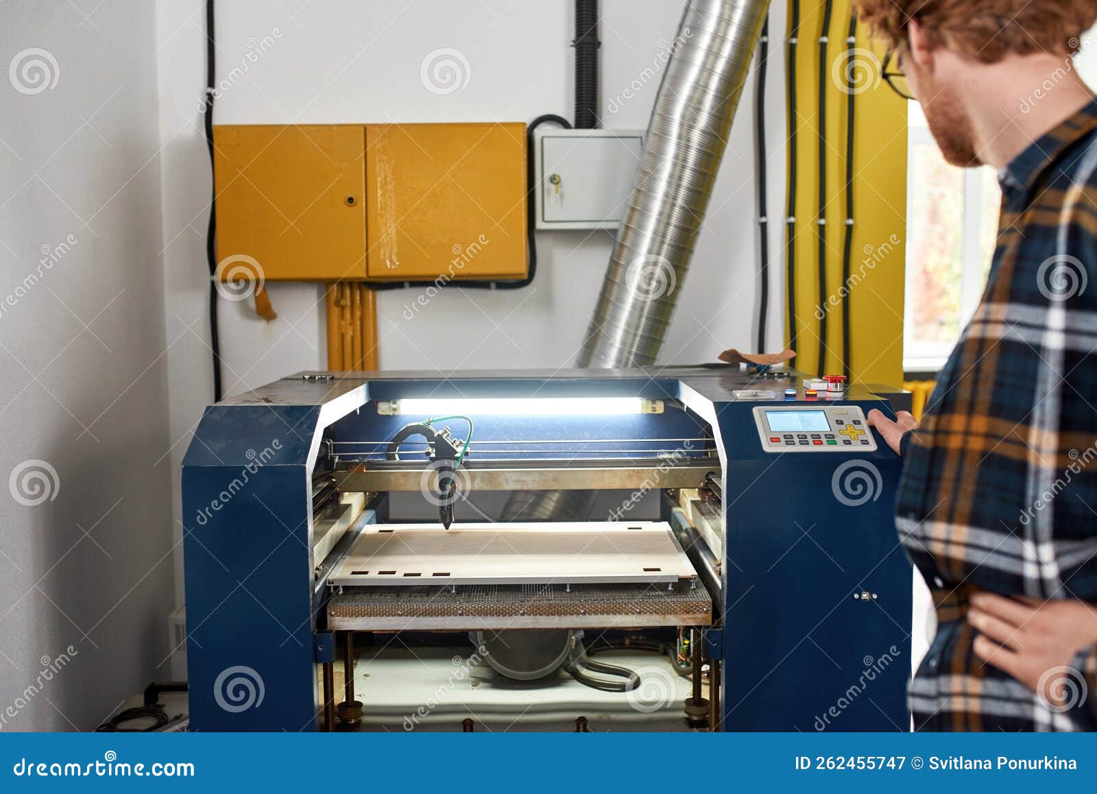 Engineer Operating Control Panel of CNC Machine Stock Image - Image of ...