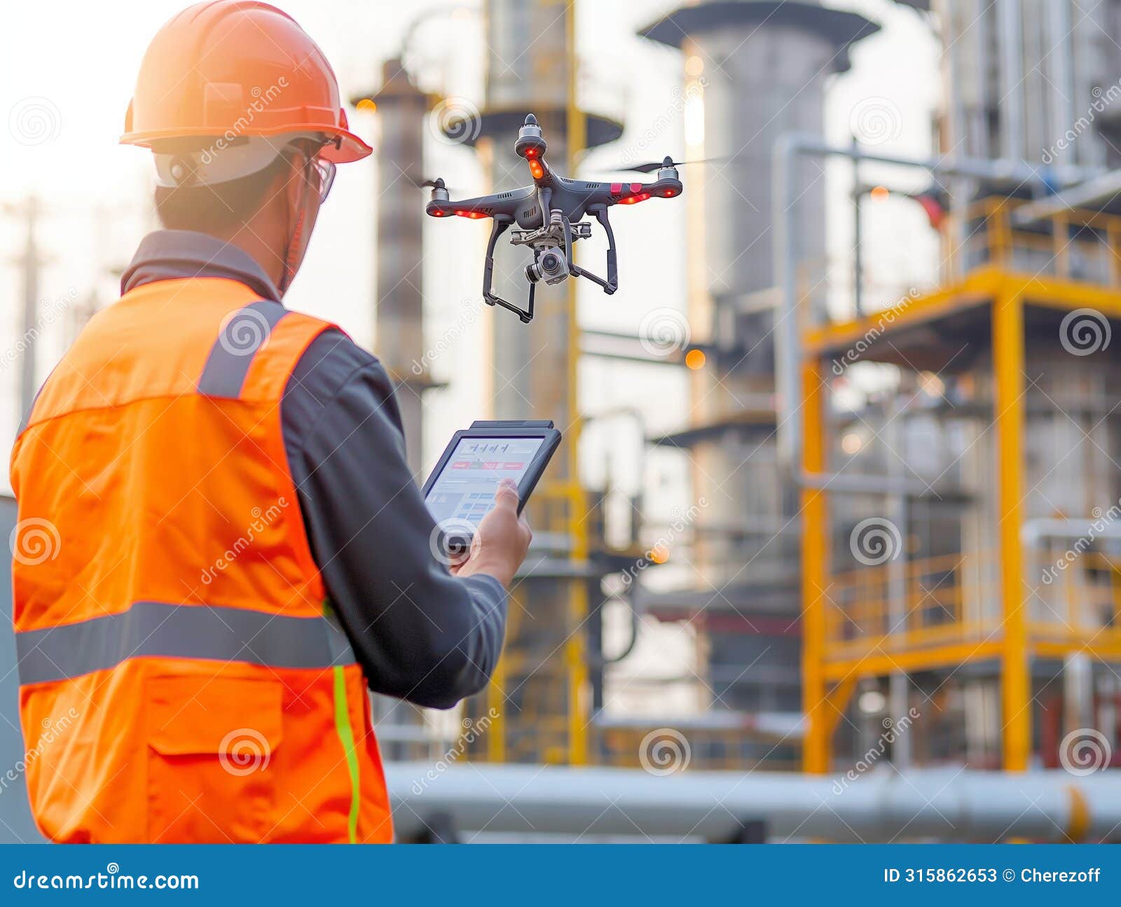 Industrial Drone Inspection Stock Image - Image of equipment ...