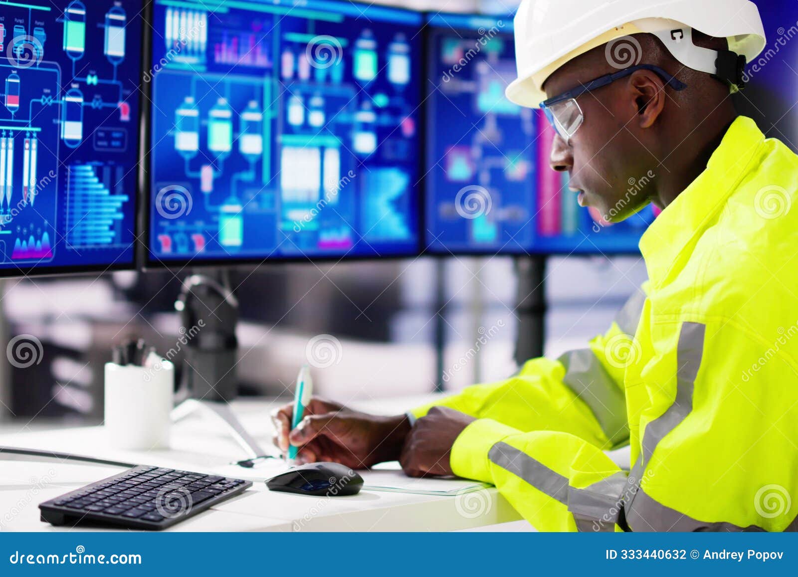Engineer Operator Using Scada System Stock Photo - Image of employee ...