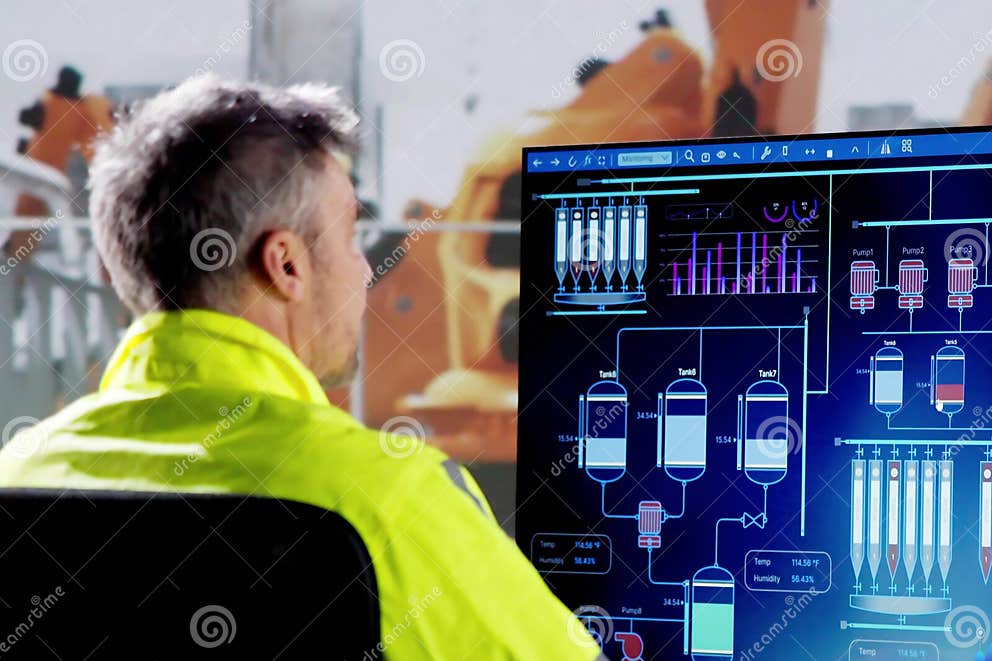 Engineer Operator Using Scada System Stock Photo - Image of product ...