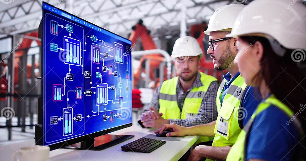 Engineer Operator Using Scada System Stock Image - Image of power, team ...