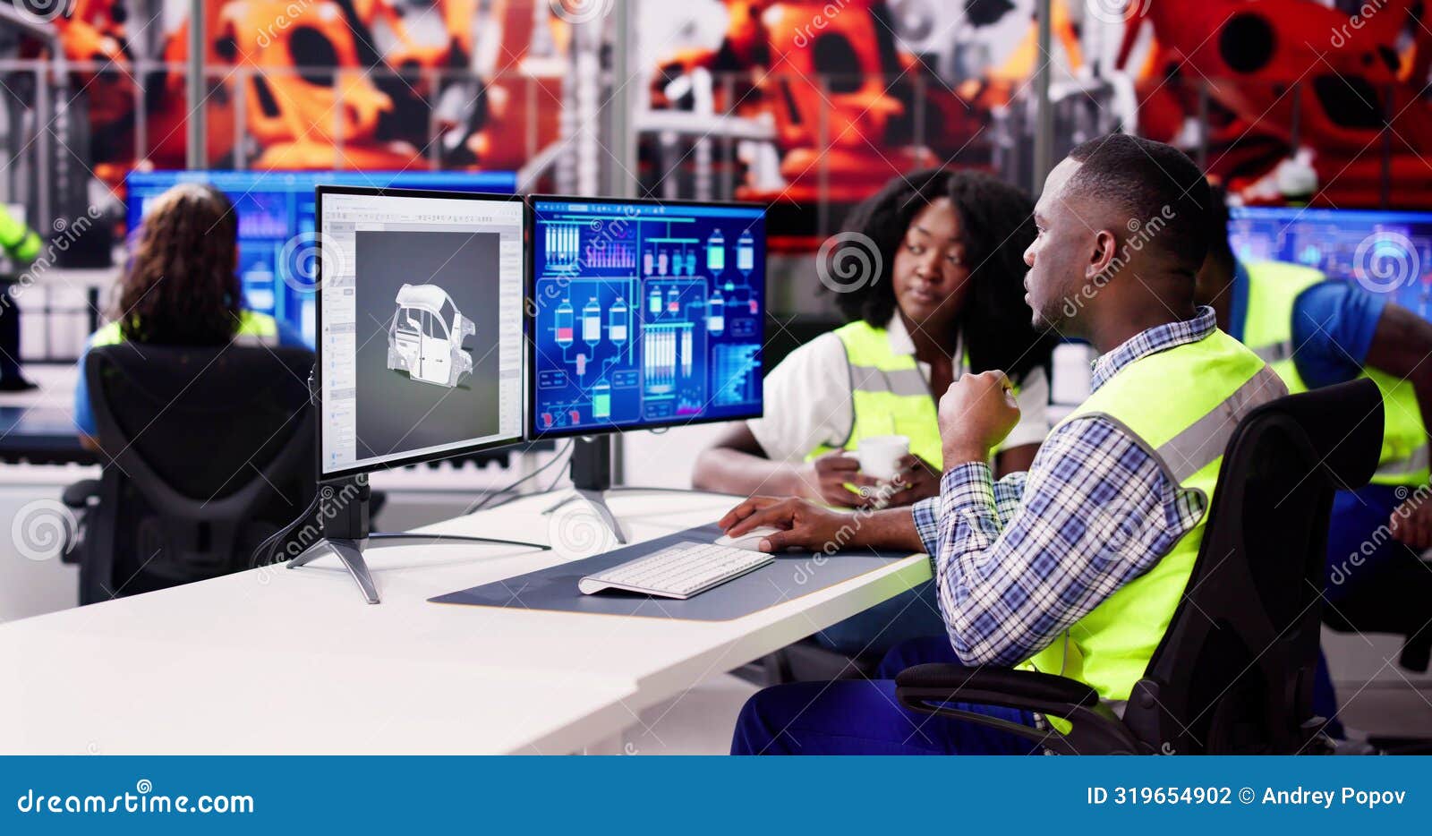 Engineer Operators Using Scada System Stock Photo - Image of worker, team: 319654902