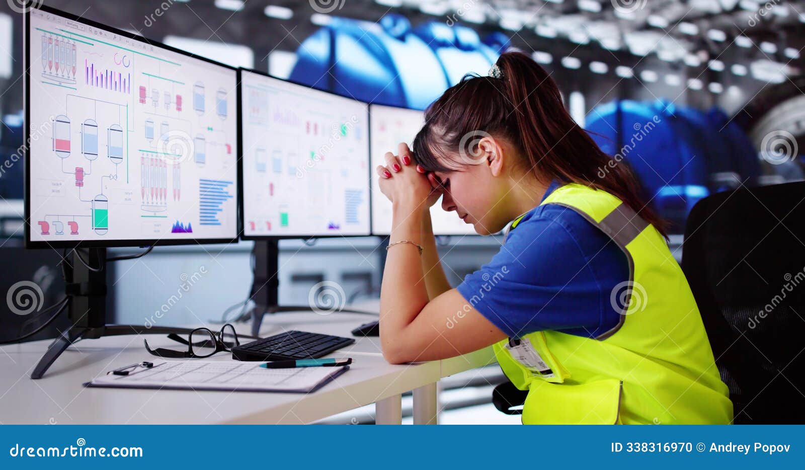 Engineer Operators Using Scada System Stock Photography | CartoonDealer ...