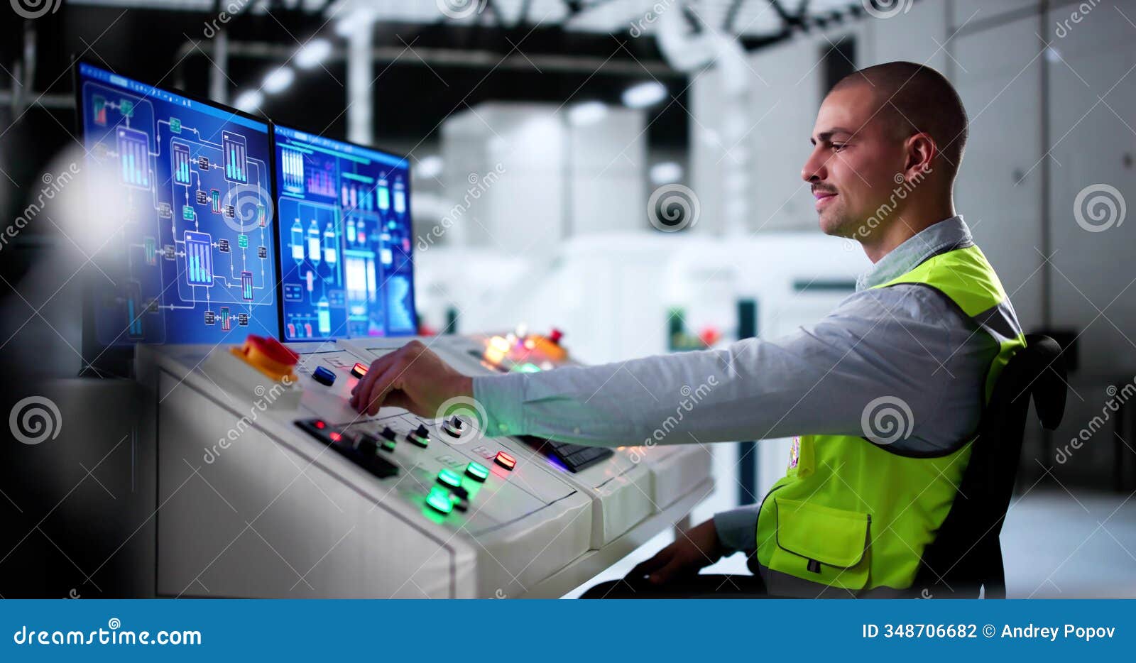 Engineer Operators Using Scada System Stock Photo - Image of young ...