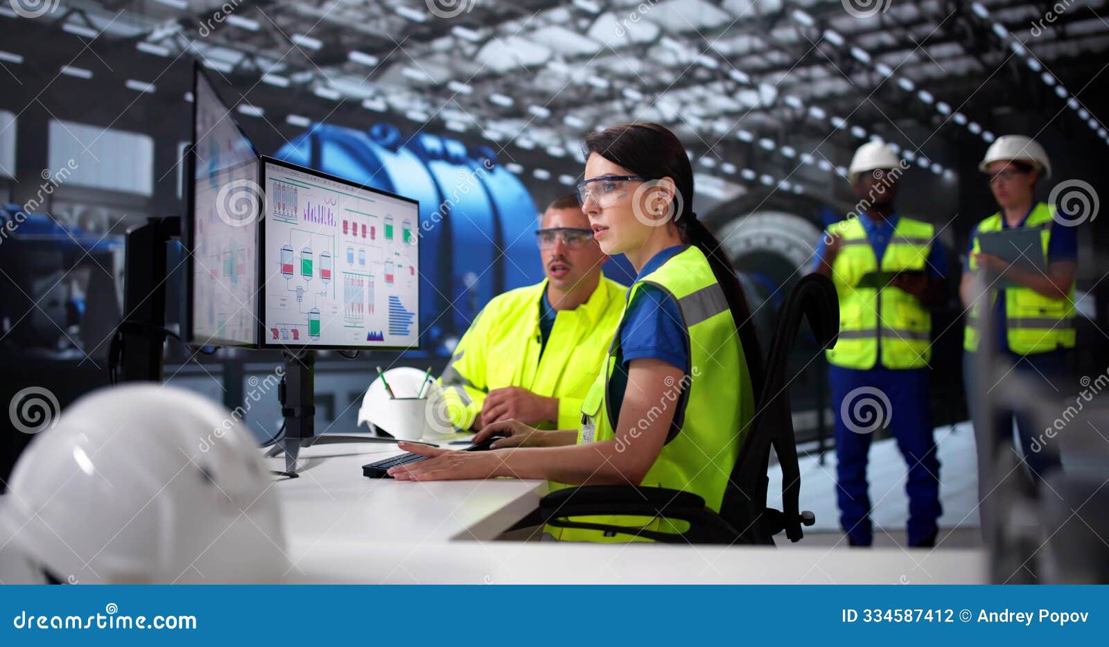Engineer Operators Using Scada System Stock Photo - Image of factory ...