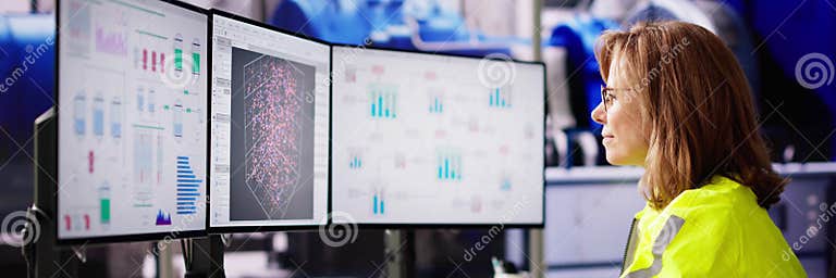 Engineer Operators Using Scada System Stock Image - Image of computer, banner: 334588073