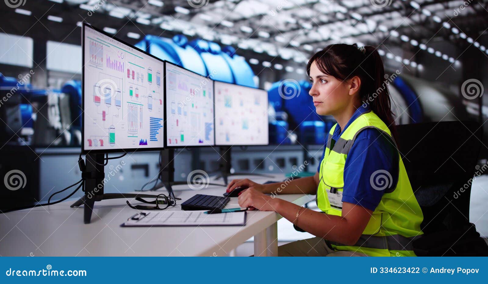 Engineer Operators Using Scada System Stock Photography | CartoonDealer ...