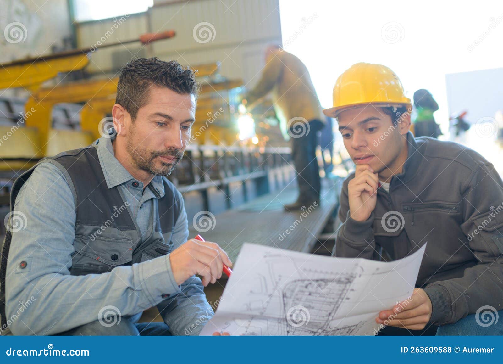 Engineer Order Frames from Construction Factory Supplier Stock Photo ...
