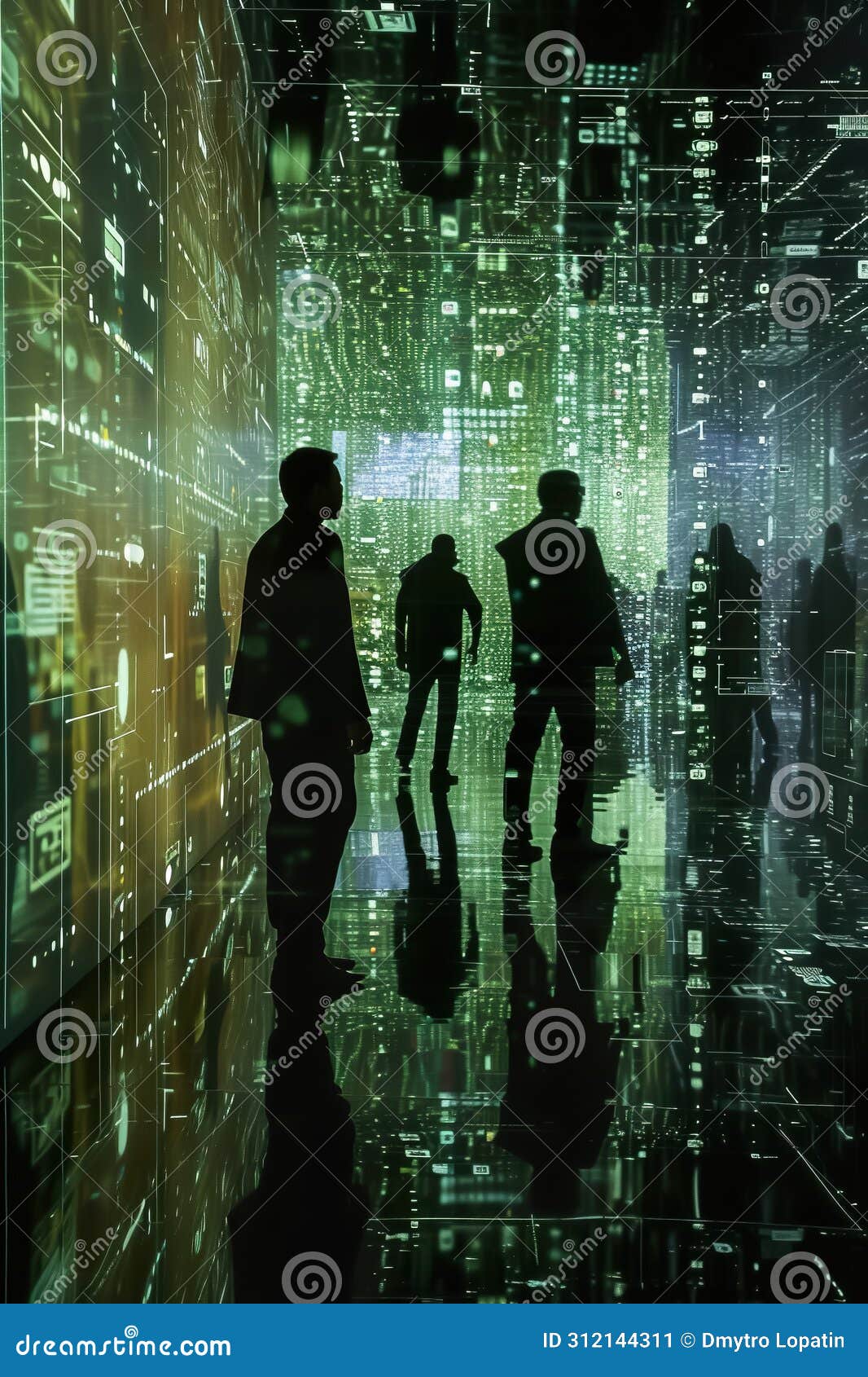 Engineer People in Server Room with Racks, Technology and Digital ...