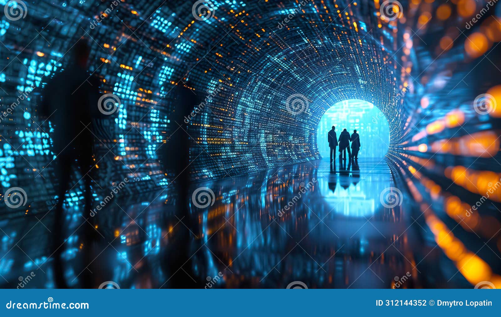 Engineer People in Server Room with Racks, Technology and Digital ...