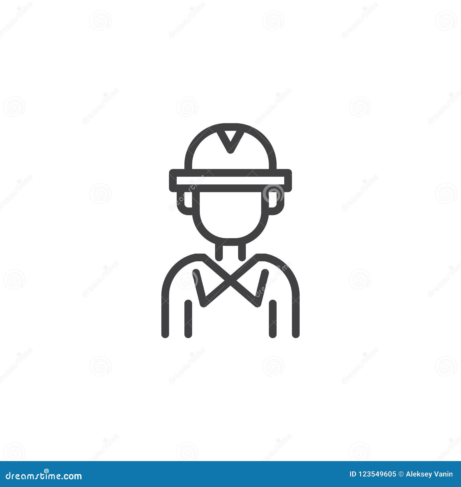 Engineer Person Outline Icon Stock Vector - Illustration of helmet ...