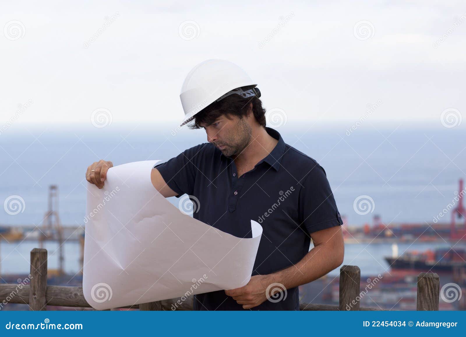 Engineer with a plan stock photo. Image of logistic, safety - 22454034