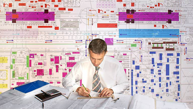 Engineer- planner stock photo. Image of drawing, expertise - 14553834