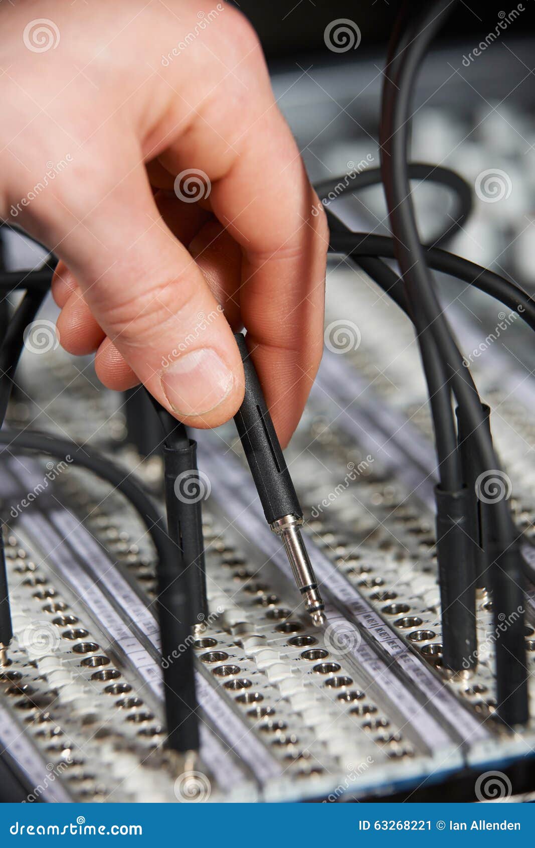 Engineer Plugging Cable into Patch Panel Stock Image - Image of data ...