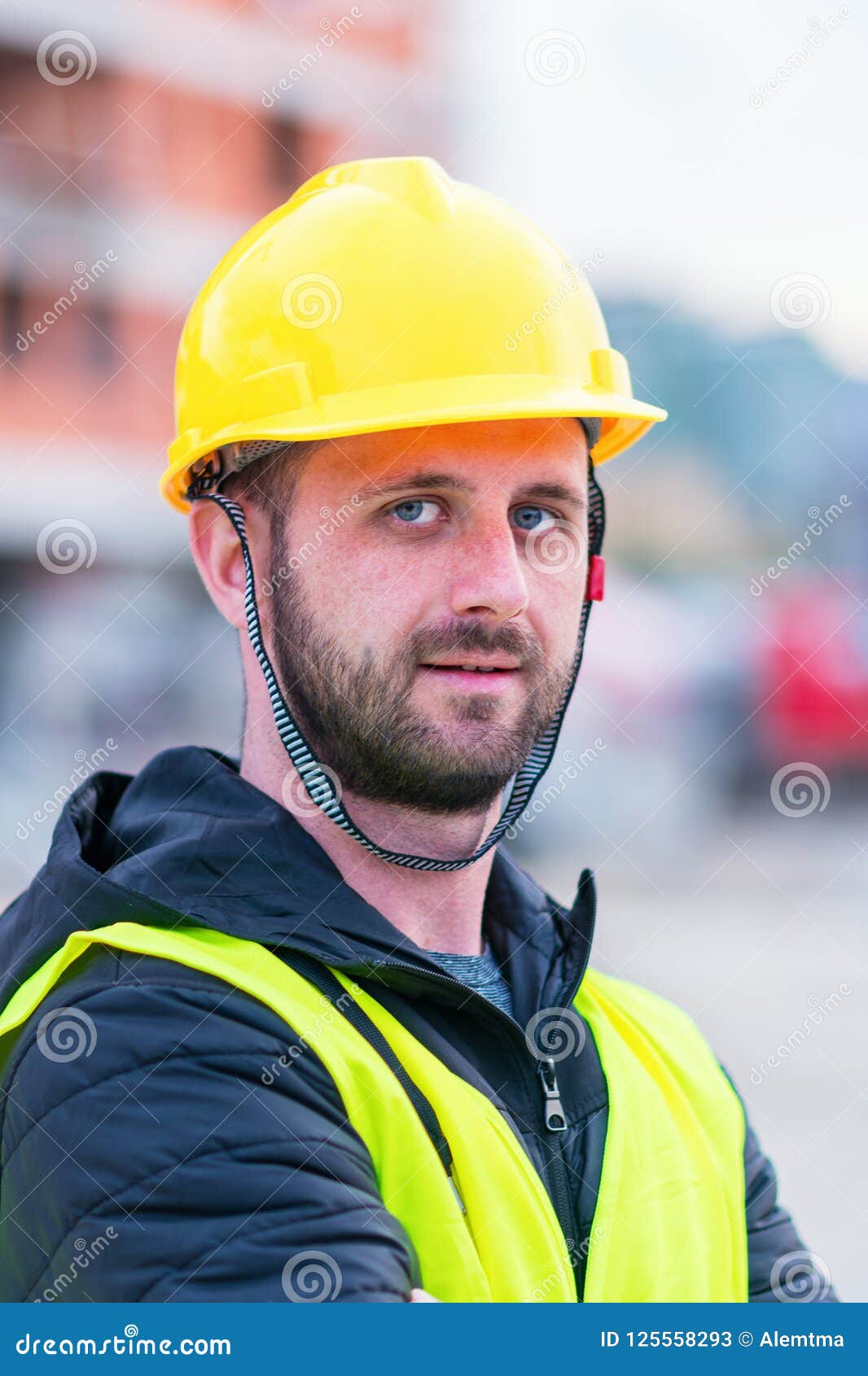 Building Construction Worker Engineer Posing Stock Image - Image of ...