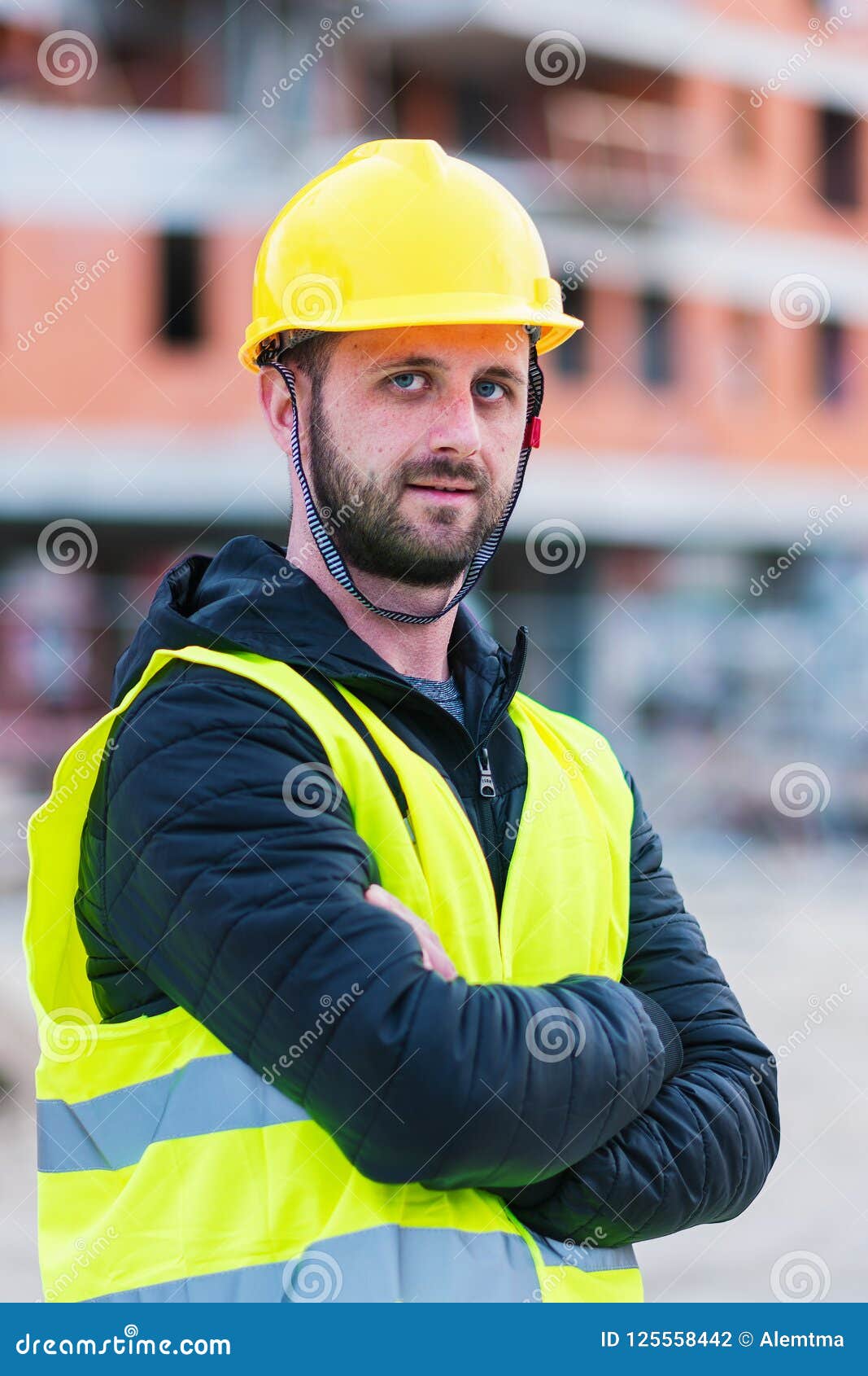 Building Construction Worker Engineer Posing Stock Photo - Image of ...