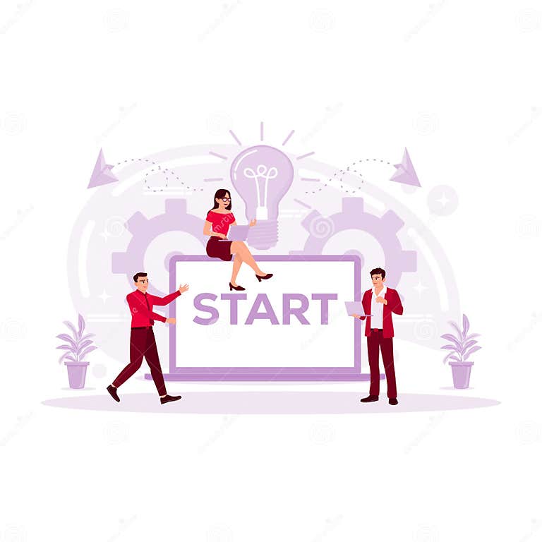 Engineer Programmer Working At Desk Programming Concept Website Coding Stock Vector