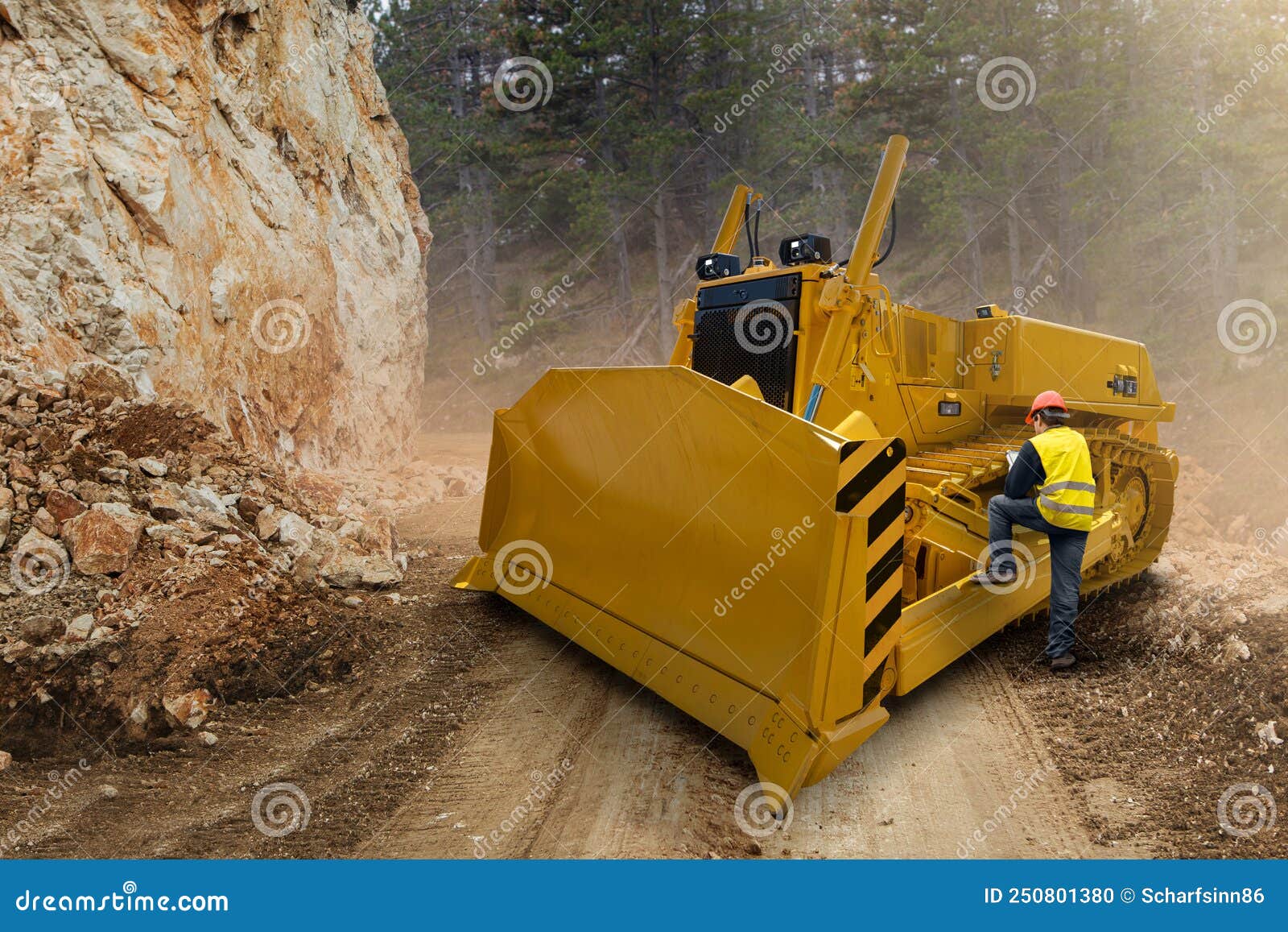 Engineer Programs Autonomous Bulldozer Stock Photo - Image of ...