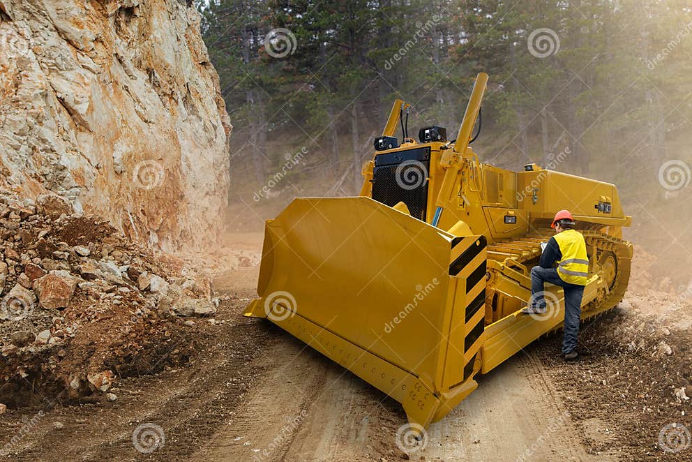Engineer Programs Autonomous Bulldozer Stock Photo - Image of ...