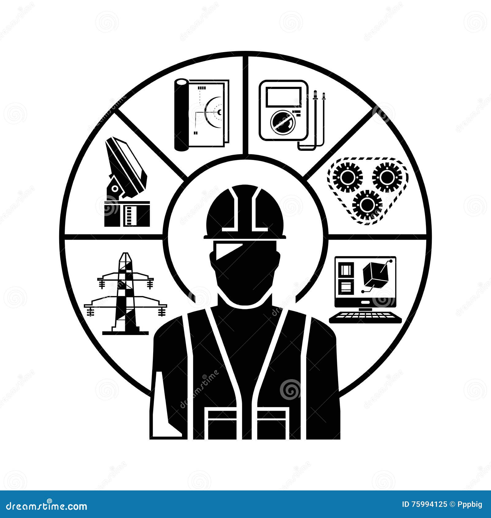 Engineer stock illustration. Illustration of circle, concept - 75994125