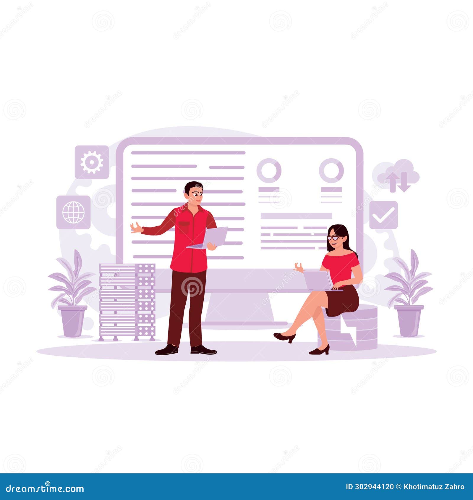 Engineer and Project Manager Working with Laptop and Discussing Work in ...