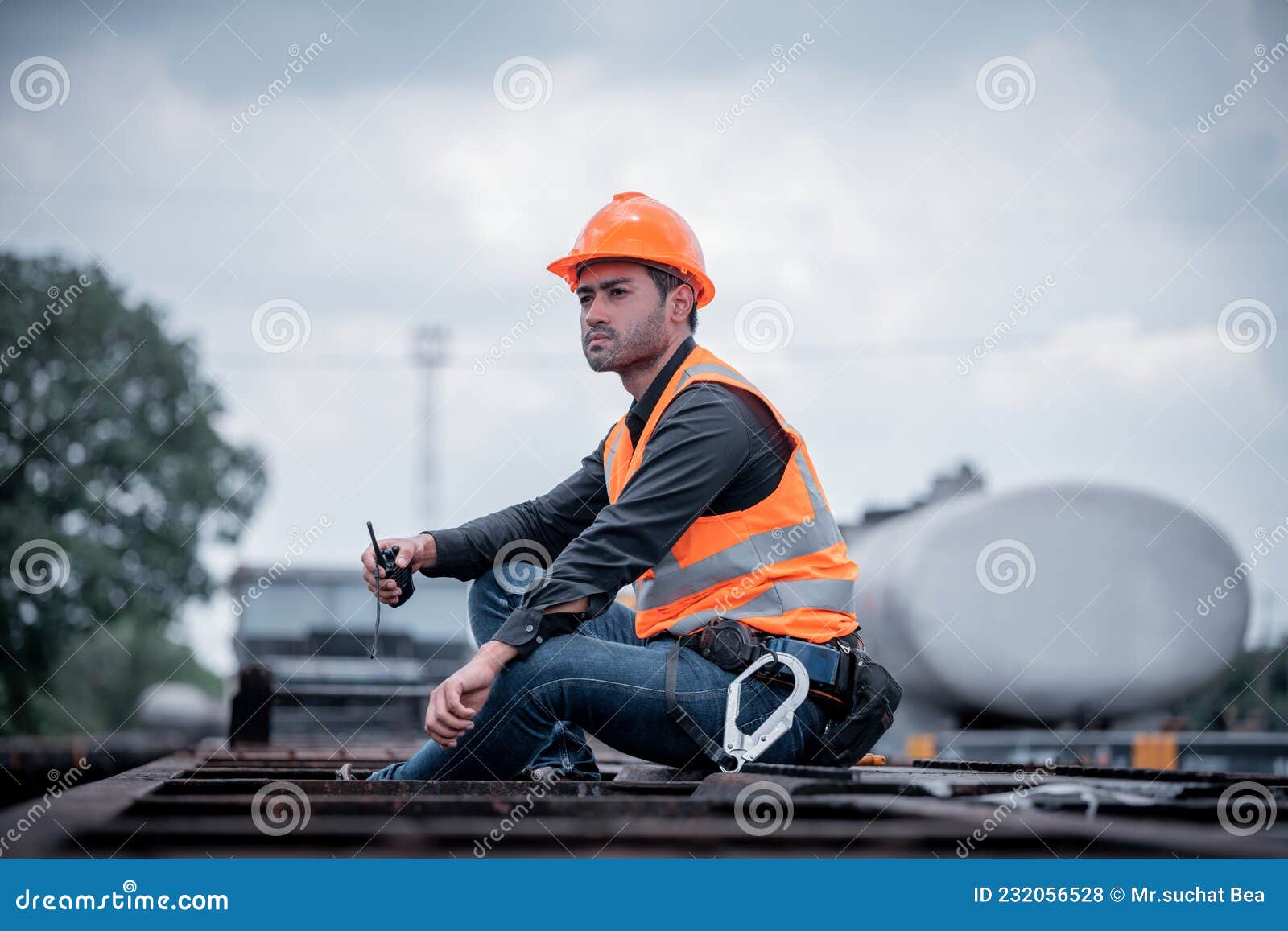 Engineer Railway Under Checking Construction Process Train Testing and ...