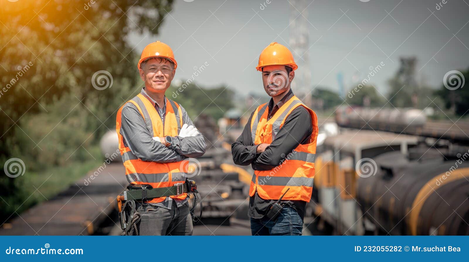 Engineer Railway Under Checking Construction Process Train Testing and ...