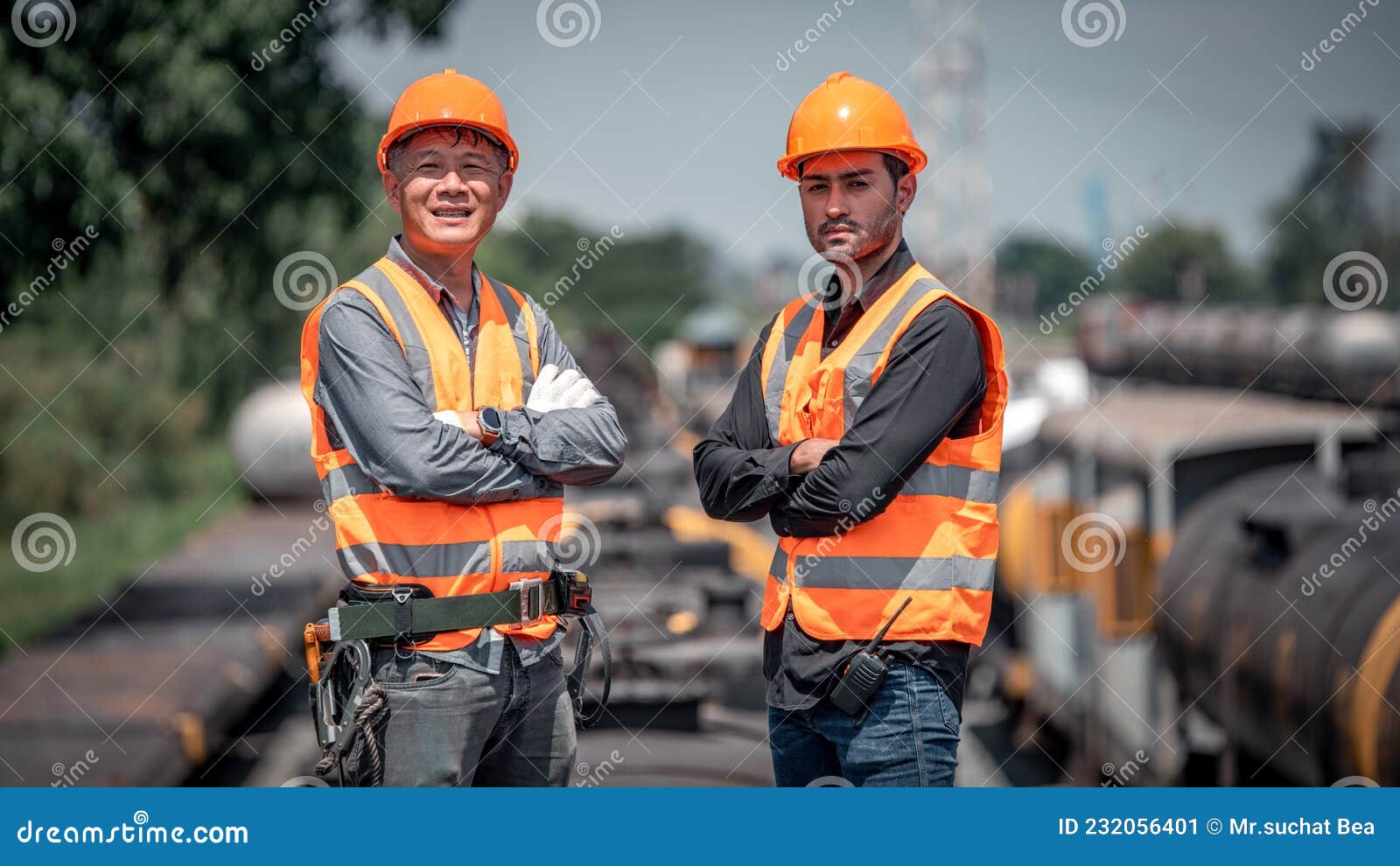 Engineer Railway Under Checking Construction Process Train Testing and ...
